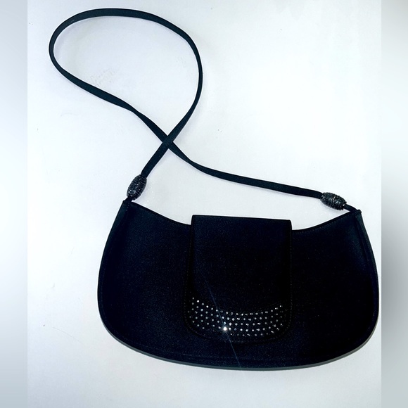 St. John | Bags | St John Black Satin Evening Handbag Made In Italy ...